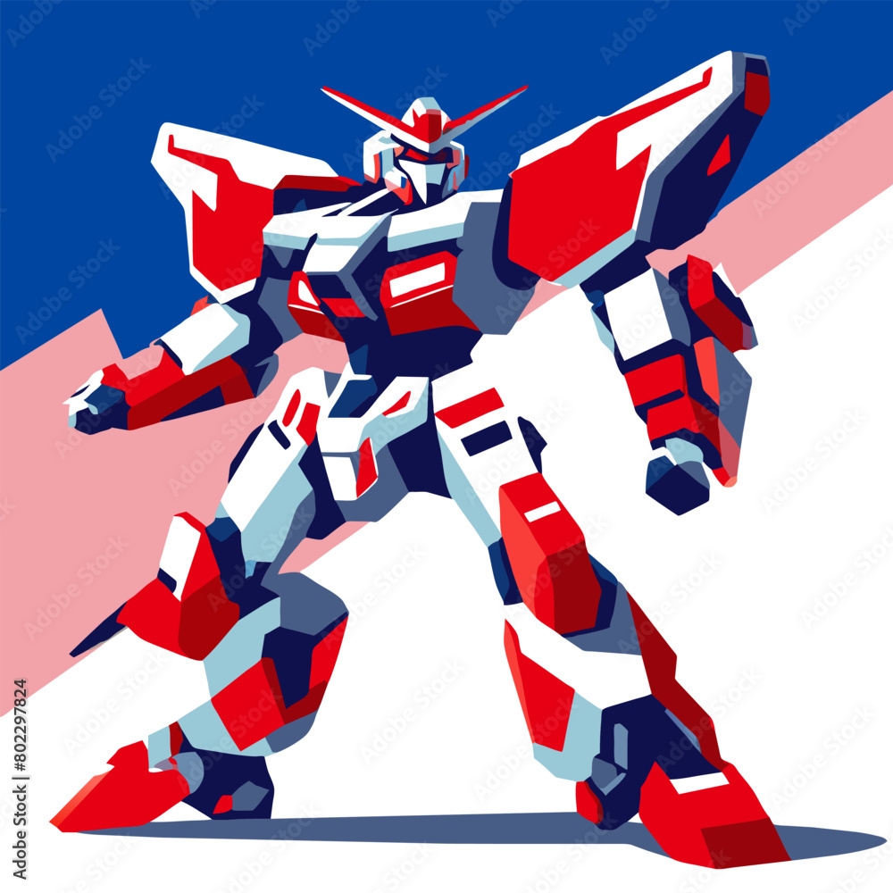 a japanese anime mecha robot inspired by battletech mechs, full body ...