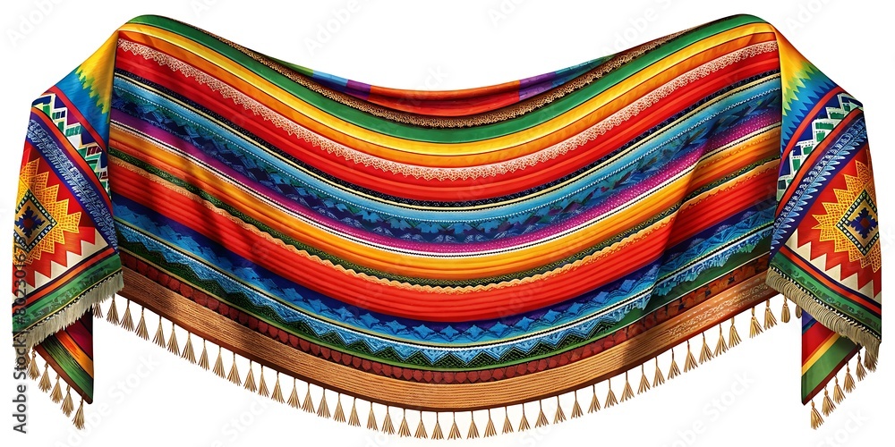 Detalle de un sarape tradicional mexicano tejido con patrones ...