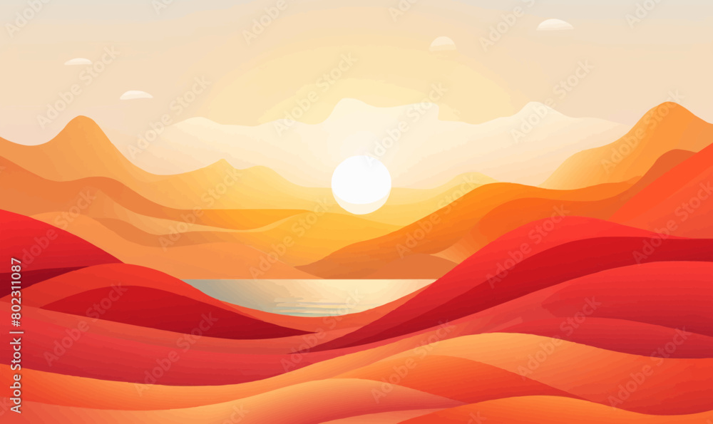 Sunrise vector simple 3d smooth cut and paste white isolated ...