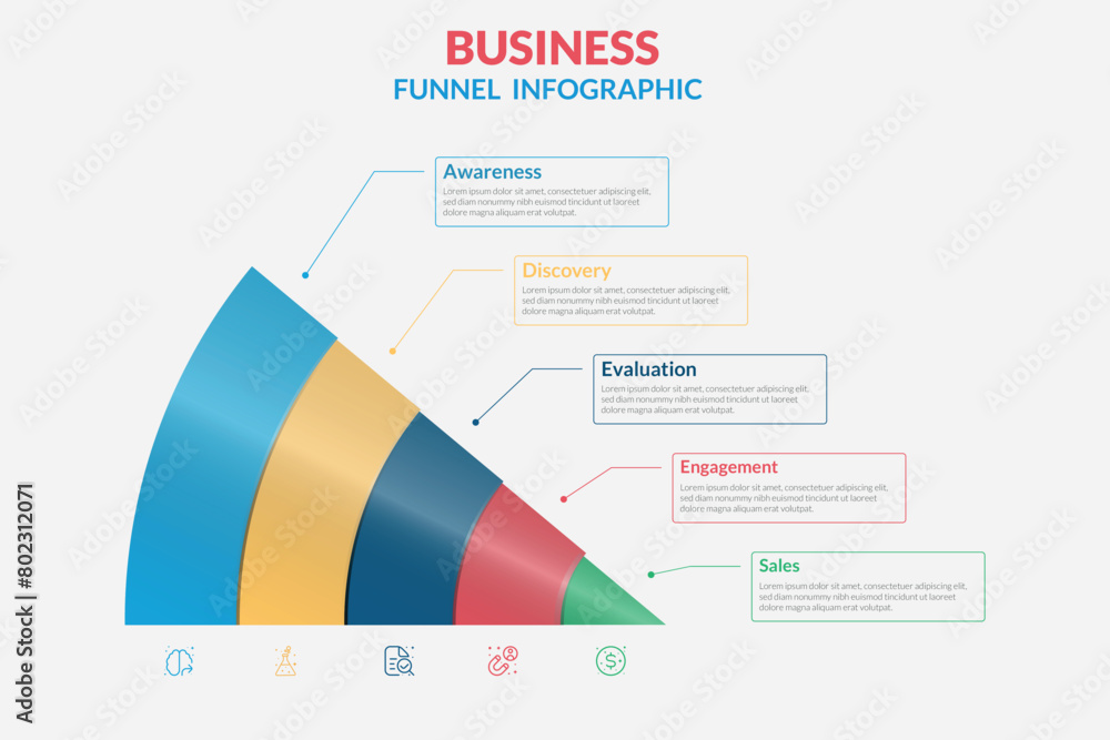Infographic Sales funnel diagram template for business. Modern Timeline ...