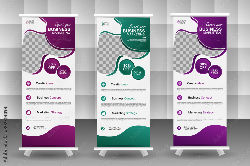 Creative vector rollup banner design template. Professional Business ...