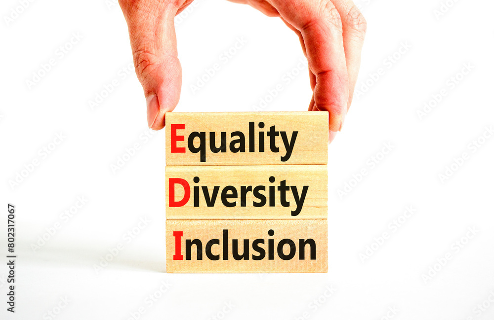 EDI equality diversity inclusion symbol. Concept words EDI equality ...