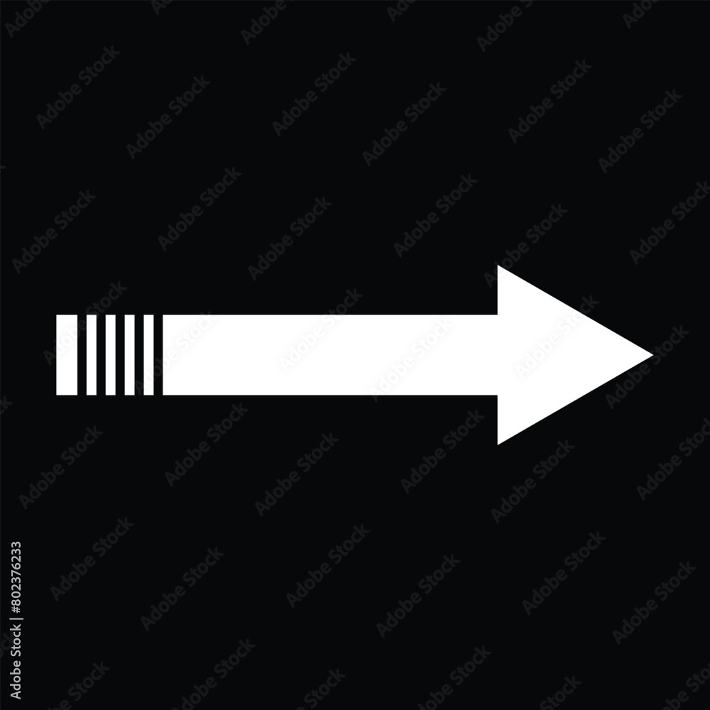 White Arrow icon isolated on black background. Arrow icon in trendy ...