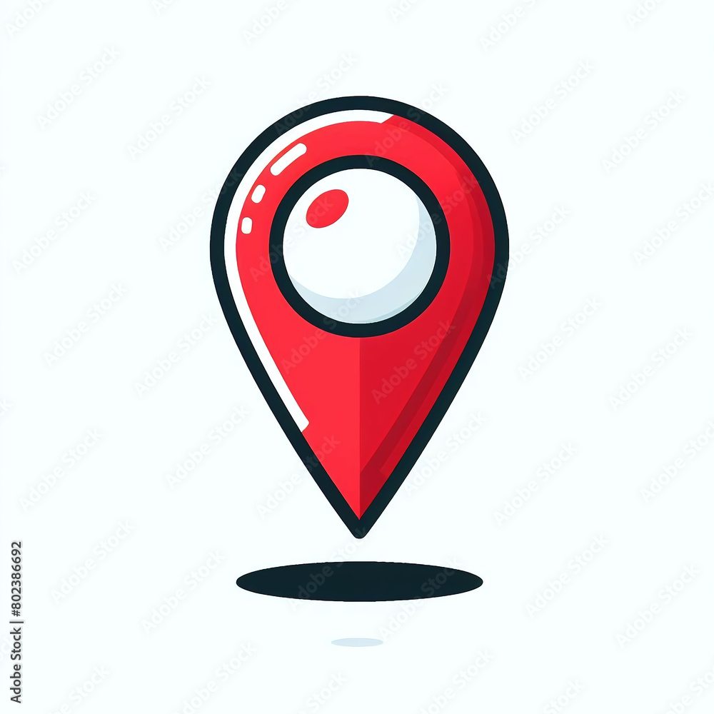 Location pin icon. Map attach marker place. Location icon. Map pointer ...