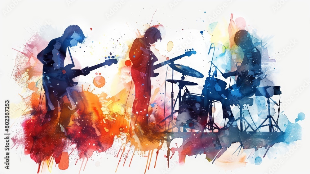 This lovely watercolor painting of a virtual concert, with holographic ...