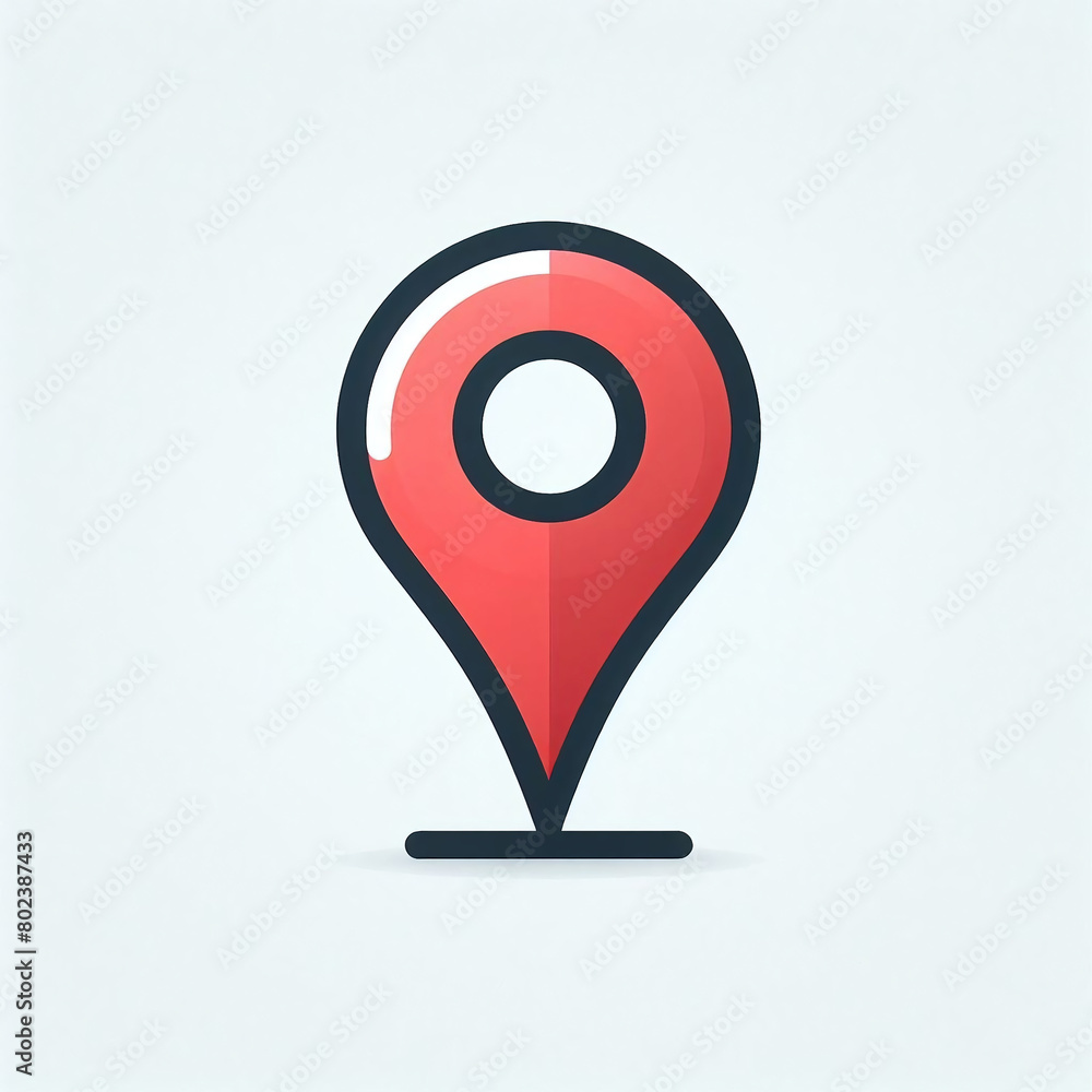 Location pin icon. Map attach marker place. Location icon. Map pointer ...