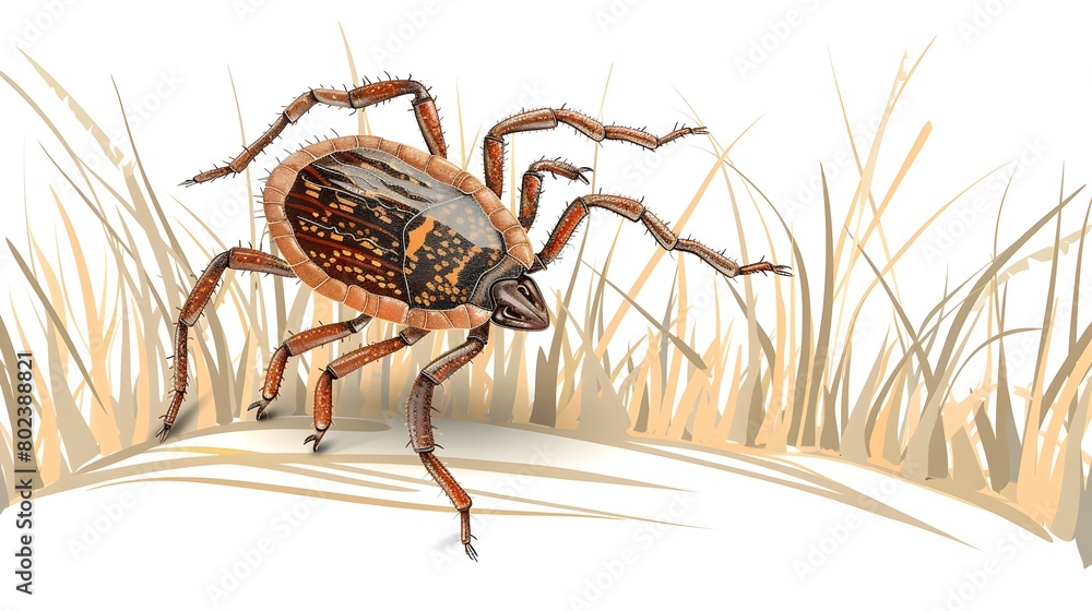 Highly Detailed Tick Highlighting Lyme Disease Awareness in Natural ...