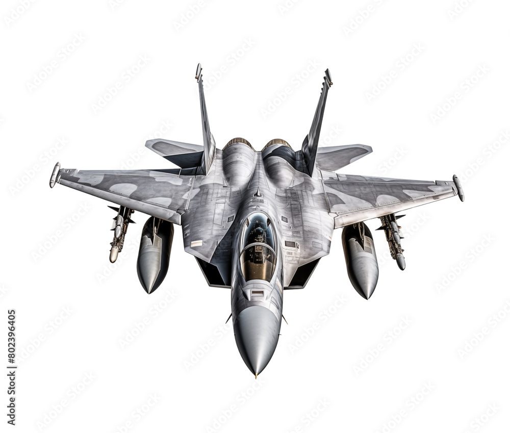 Modern fighter jet in flight, with detailed markings and armed with ...