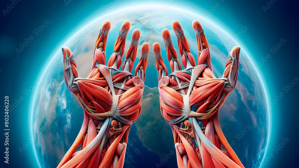 Panorama of the muscles of the hand, including the intrinsic and ...