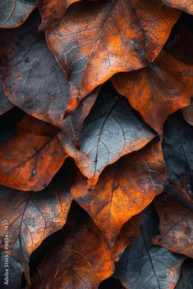 Tobacco rustica leaves depicted in a cubist style, their fragmented ...