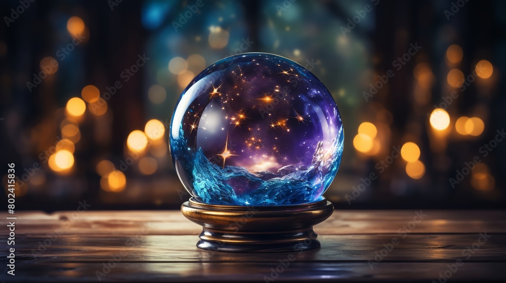 Artistic stock image of a mystical crystal ball on a dark velvet ...