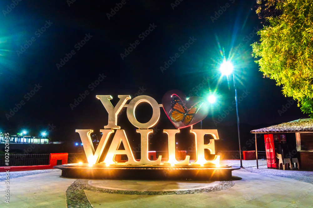 Valle de Bravo, State of Mexico Mexico, January 25 2024 tourist sign ...