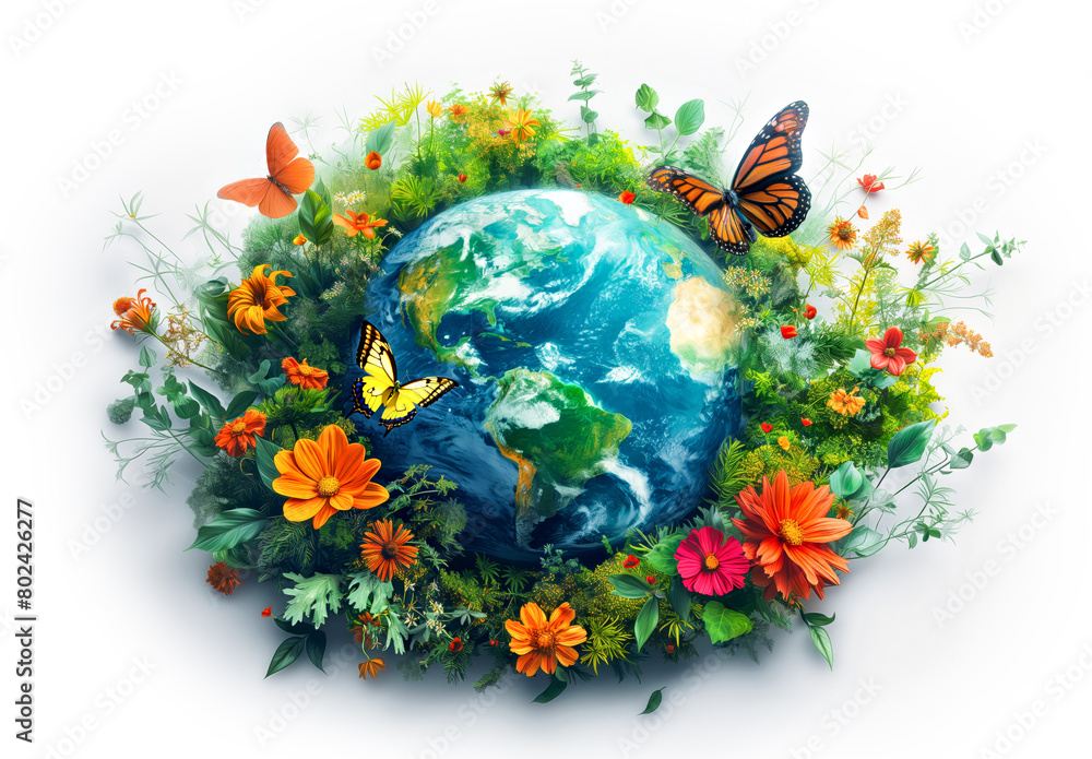 Global Biodiversity: Earth's Floral and Faunal Harmony. Flowery and ...