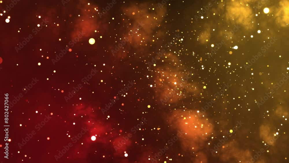 Seamless looping of Yellow fireflies or fire sparkles rising into the ...