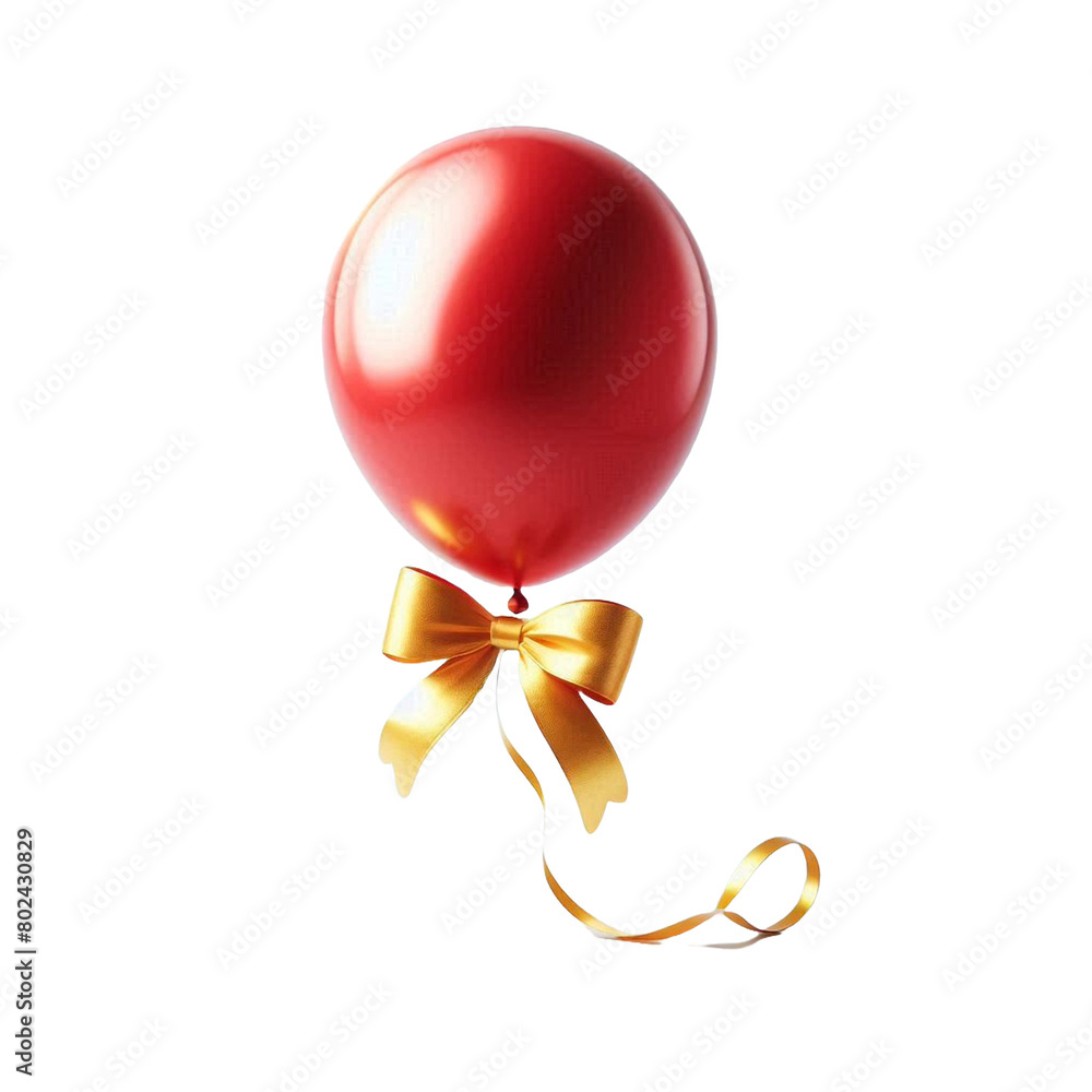 red balloon with ribbon vector cartoon illustration isolated on ...