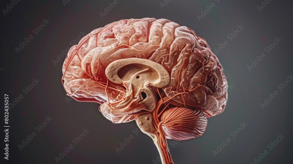 3D rendering image providing an overview of the different lobes and ...