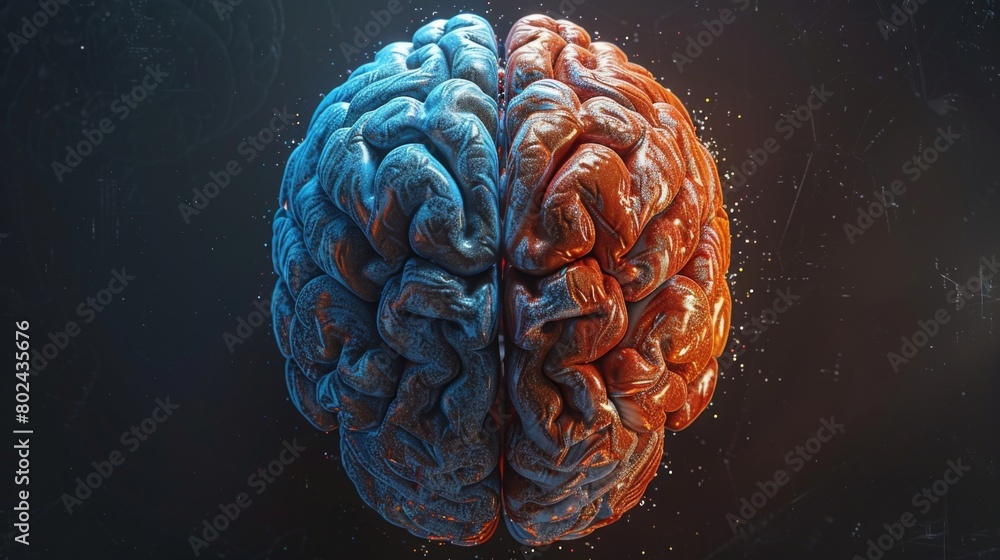 3D rendering image highlighting the differences and specialization of ...