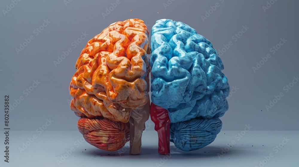 3D rendering image highlighting the differences and specialization of ...