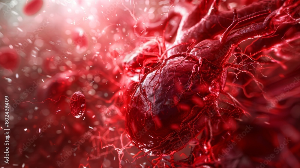 3D rendering image depicting the unique properties of cardiac muscle ...