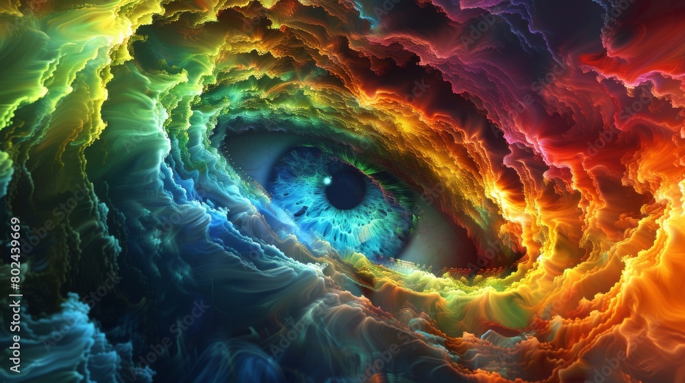 3D rendering image illustrating the physiology of color vision ...