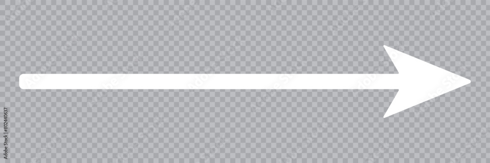 white arrow icon on transparent background. flat style. white arrow ...
