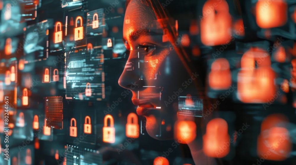 Creative photo collage picture young man woman computer monitor screen ...