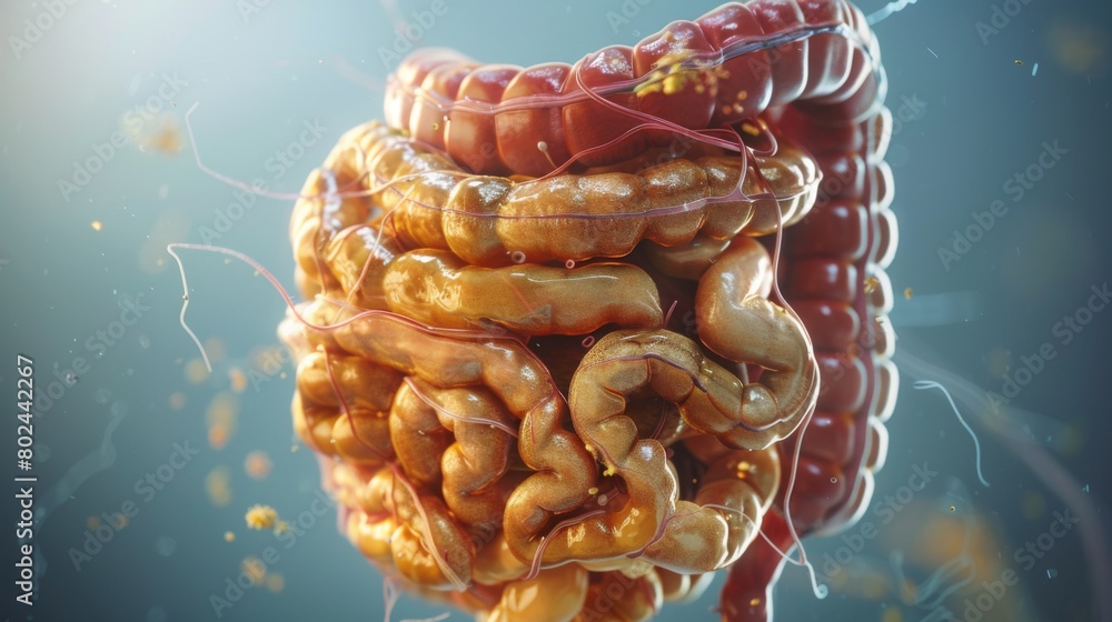 A detailed 3D rendering image providing an overview of the human ...