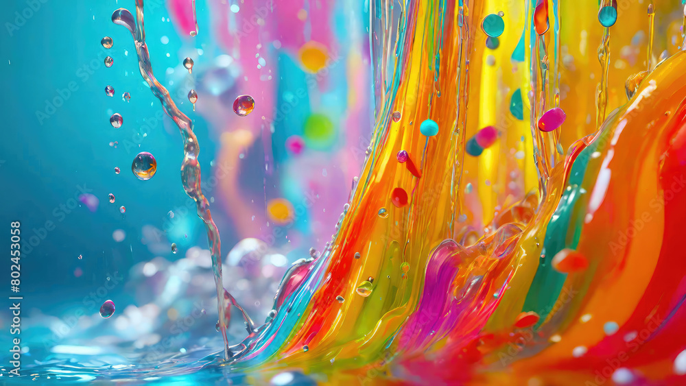 Vibrant pastel color splash and water splash background in underwater ...