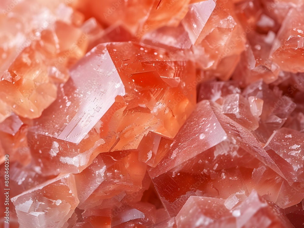 Pink Salt Crystal Close-Up Shiny Texture with Crystalline Structure ...