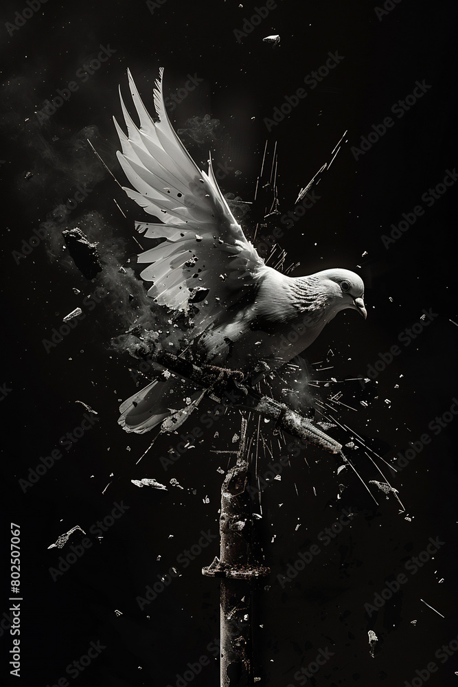 A poignant image for International Day of Peace featuring a broken ...