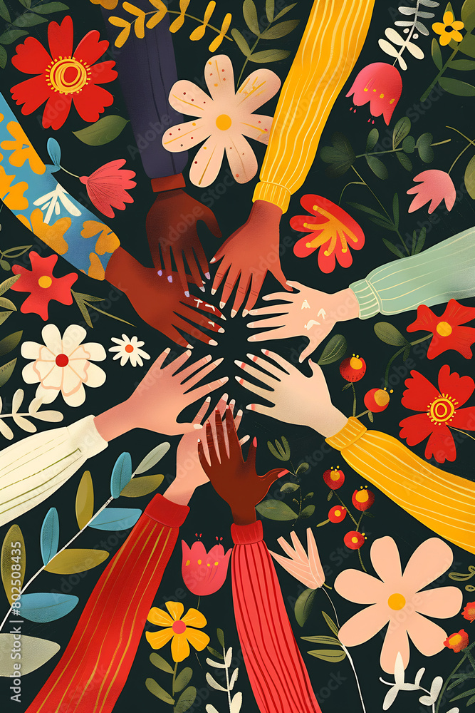 An image representing International Day of Peace with diverse people ...