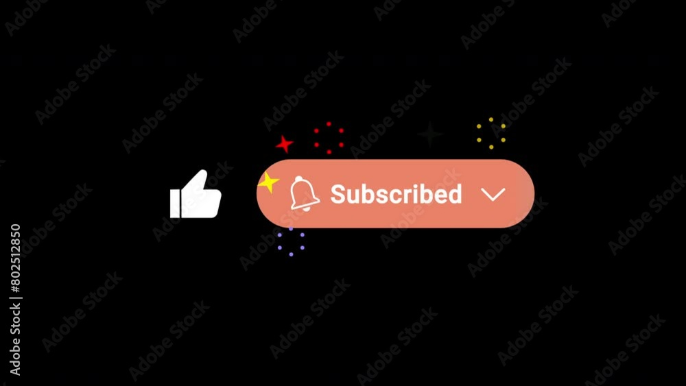 Thumb Up Like icon and Subscribe Button with ringing bell, starburst ...