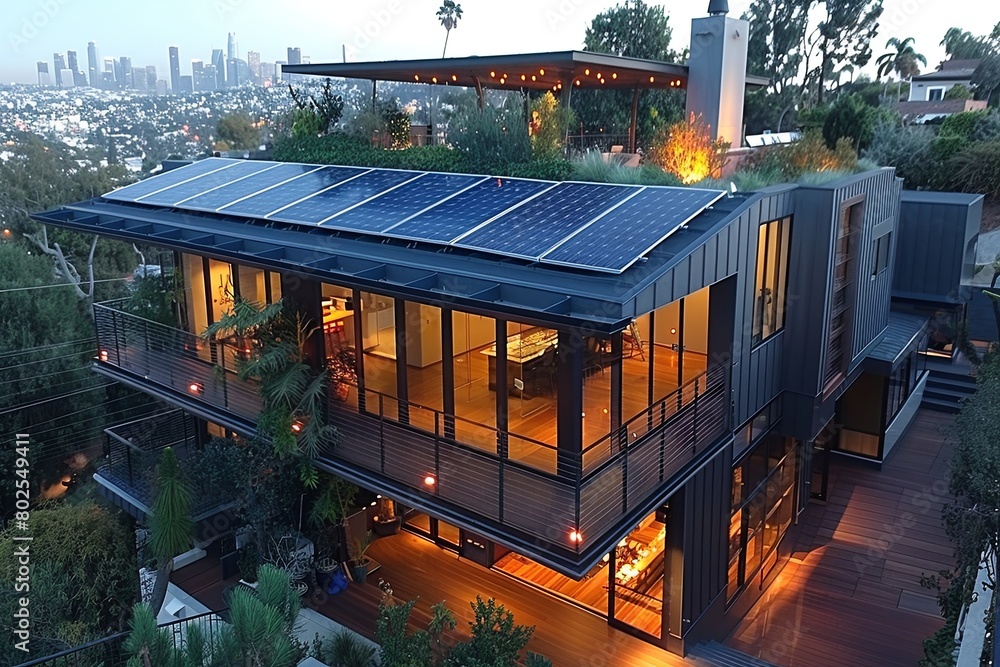Solar-panelled Green Roof Terrace: The Sustainable Office Building ...