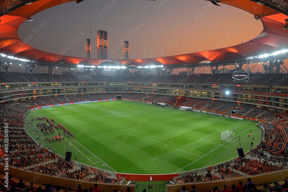 Dynamic Kinetic Roof: Transforming Stadium Marvel Stock Illustration ...