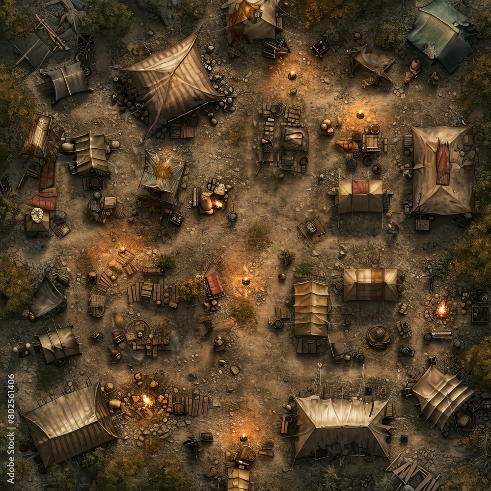 DnD Battlemap battlemap, settler, camp, mud, map, wilderness Stock ...