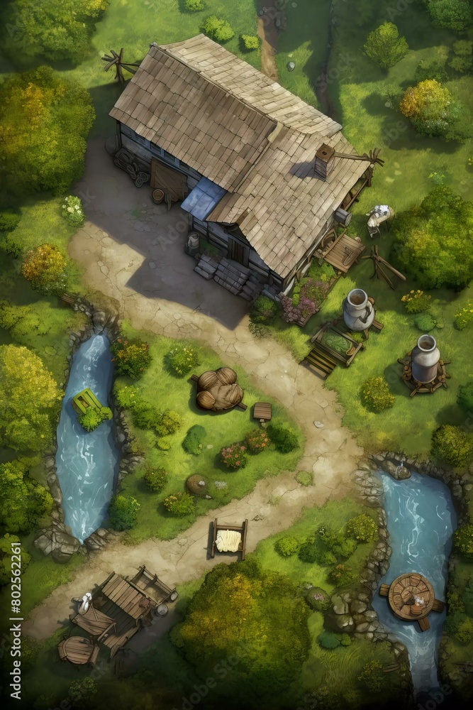 DnD Battlemap Farm of the Feywild Crossing - Enchanted farm with ...