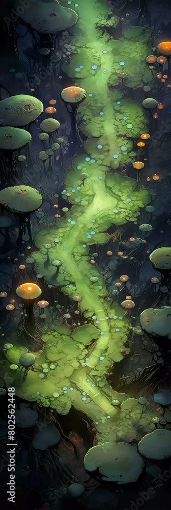 DnD Battlemap Cavern of the Fungal Forest - A Dark and Mysterious Place ...