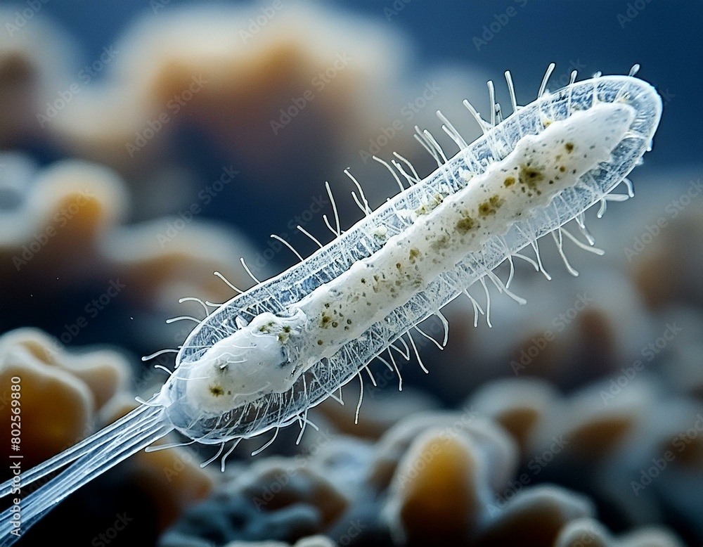 Bacteria under a microscope. 3d rendered illustration of a bacteria ...