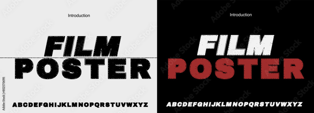 Rough vector font with texture. Typography bold alphabet fonts for ...