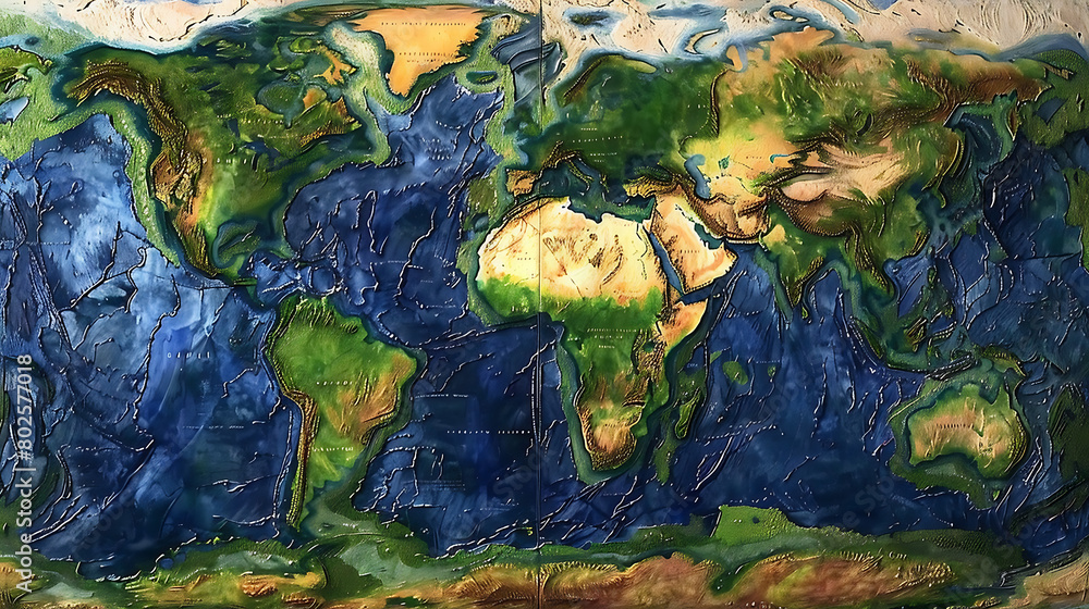 a map of the world, with continents and oceans clearly visible ...