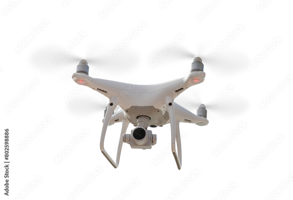 Isolated FrontView Drone Quadcopter UAV In Flight. Transparent PNG ...