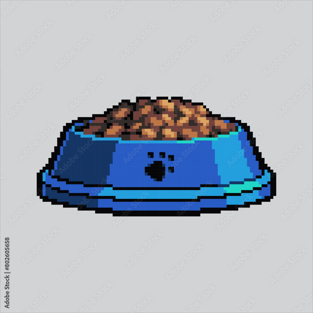 Pixel art illustration Feeding Bowl. Pixelated Pet Bowl. Pet Feeding ...