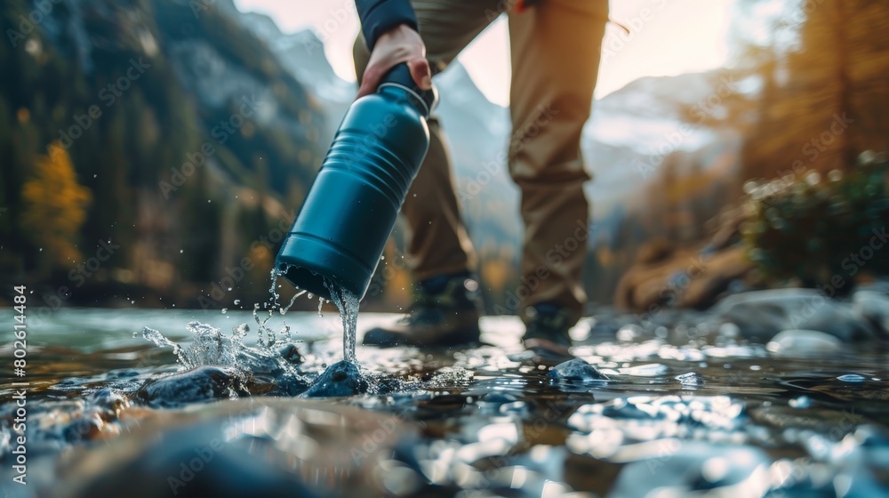 A creative social media post featuring a photograph of a person filling ...