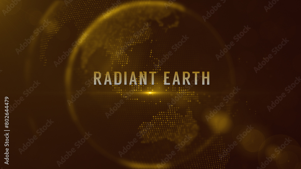 Radiant Earth Lettering On Golden Yellow Shiny Partial View Of Dotted ...