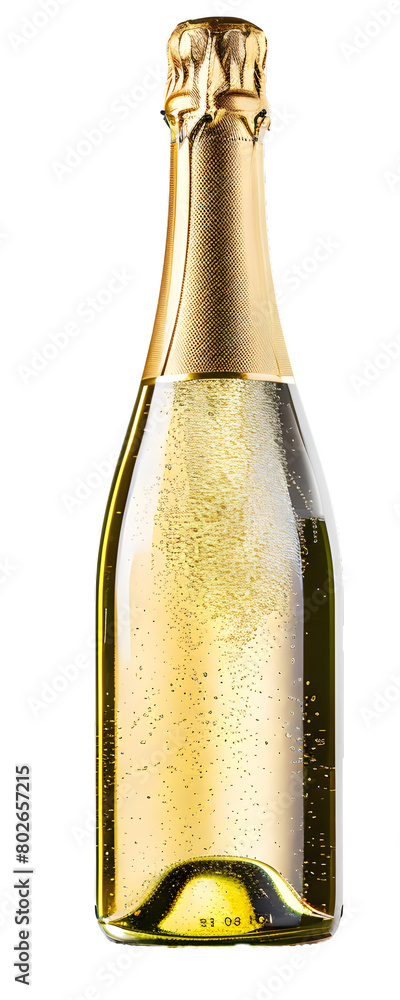 Champagne isolated on a transparent PNG background, white background ...