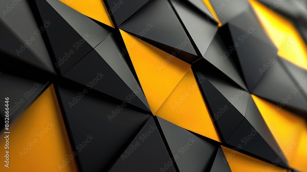 Generate a modern design featuring overlapping black and yellow ...