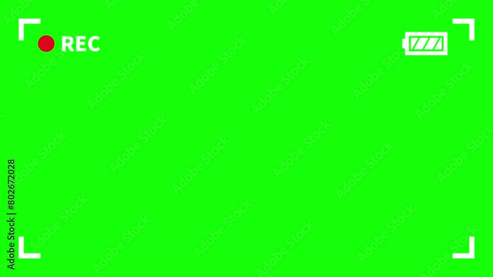 Screen frame and blinking red circle during recording on chroma key ...