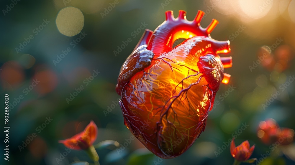 3D rendering image illustrating the pumping action of the heart ...