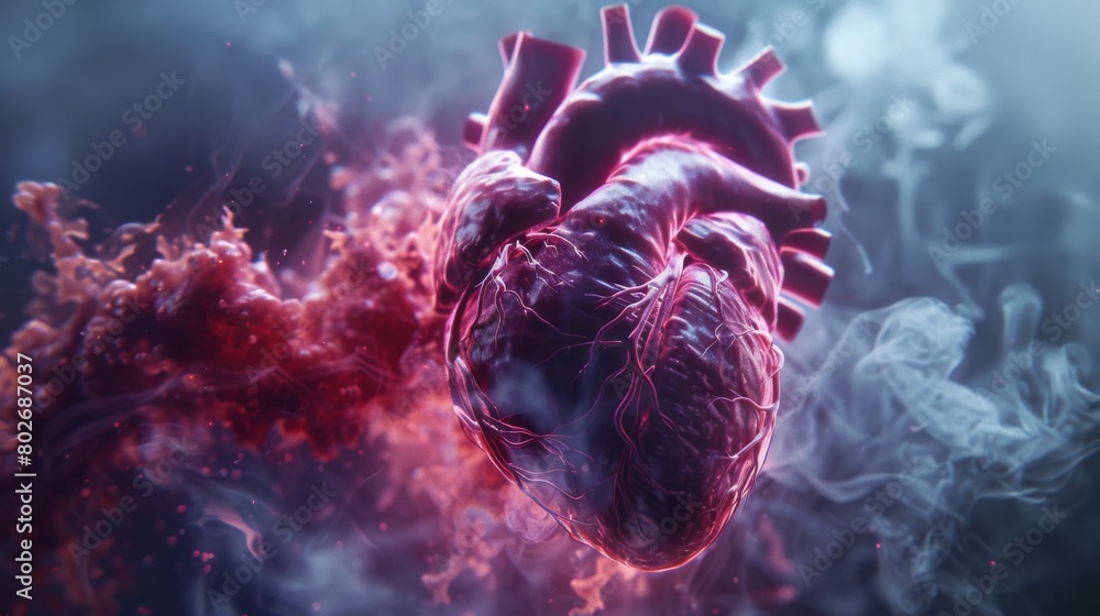 3D rendering image illustrating the pumping action of the heart ...