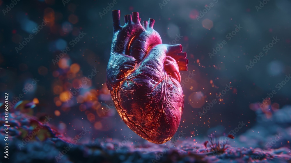 3D rendering image illustrating the pumping action of the heart ...